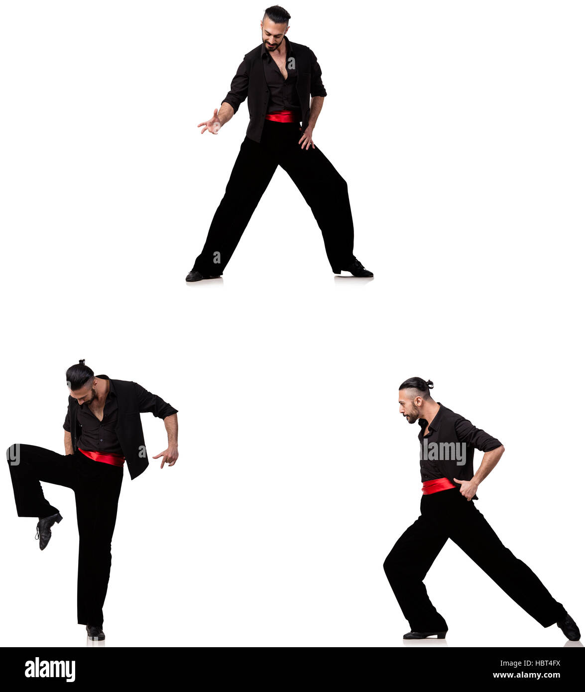 Spanish dancer in various poses on white Stock Photo - Alamy