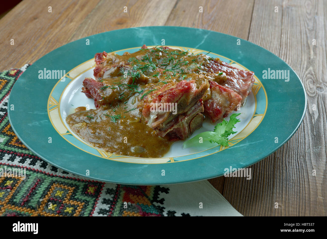 verashchaka - Traditional Belarusian meat dish with spicy sauce Stock ...