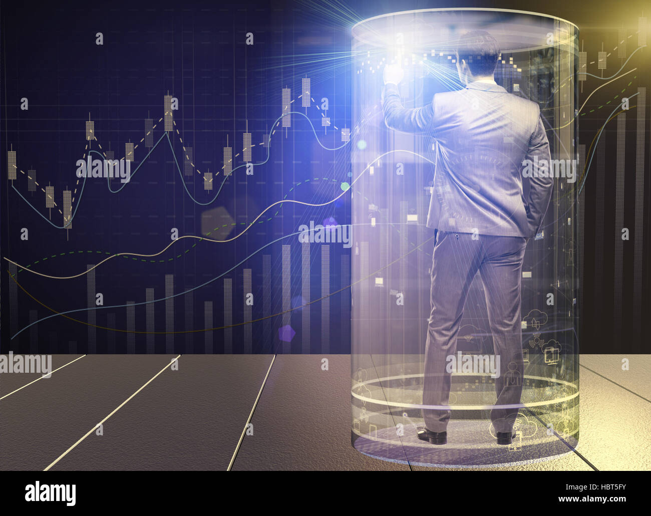 Man in stock exchange trading concept Stock Photo - Alamy