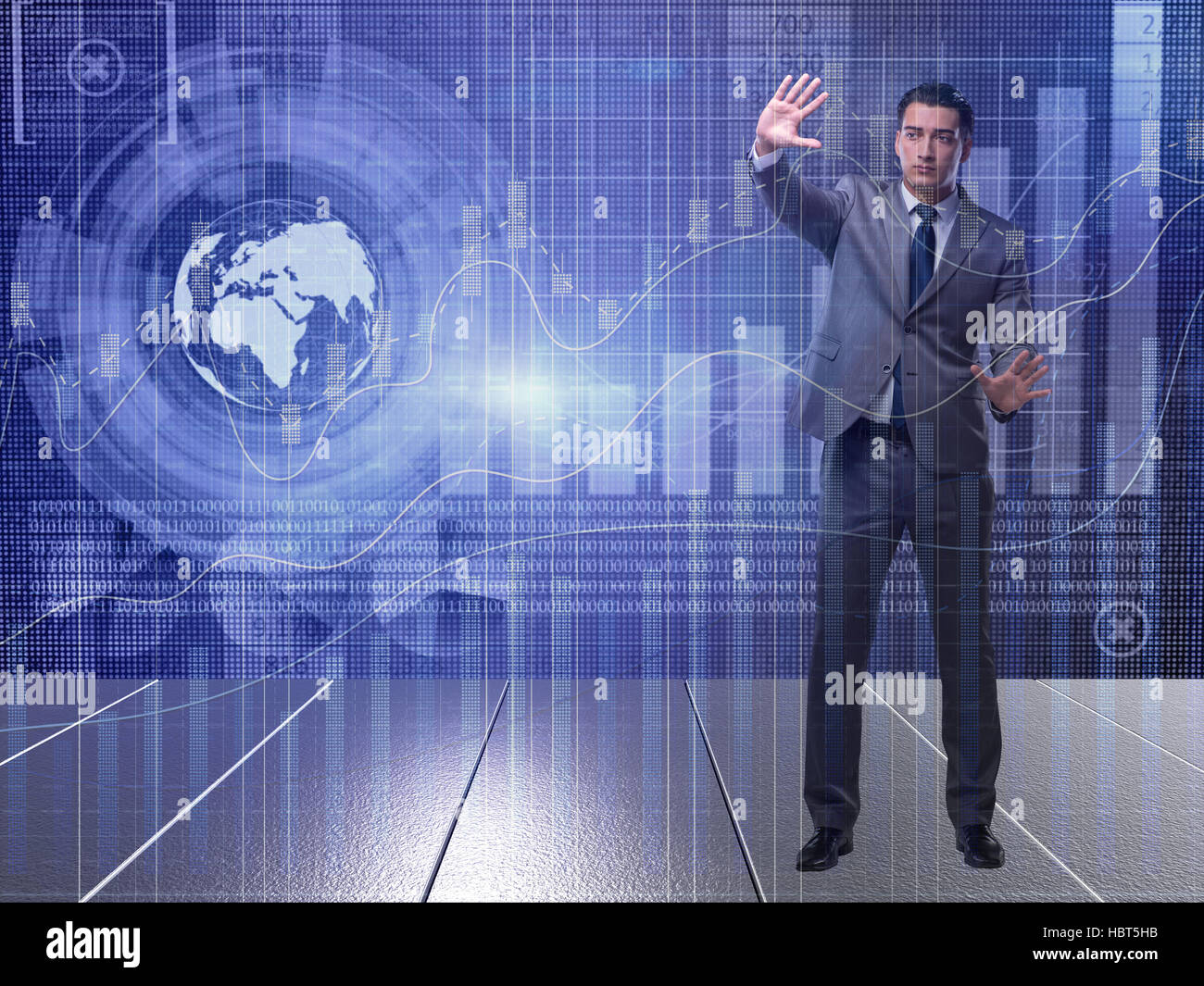 Man in stock exchange trading concept Stock Photo - Alamy
