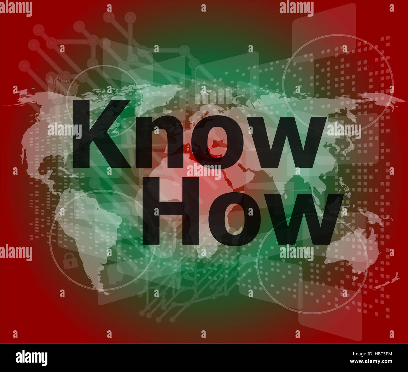 The word know how on digital screen, social concept Stock Photo - Alamy