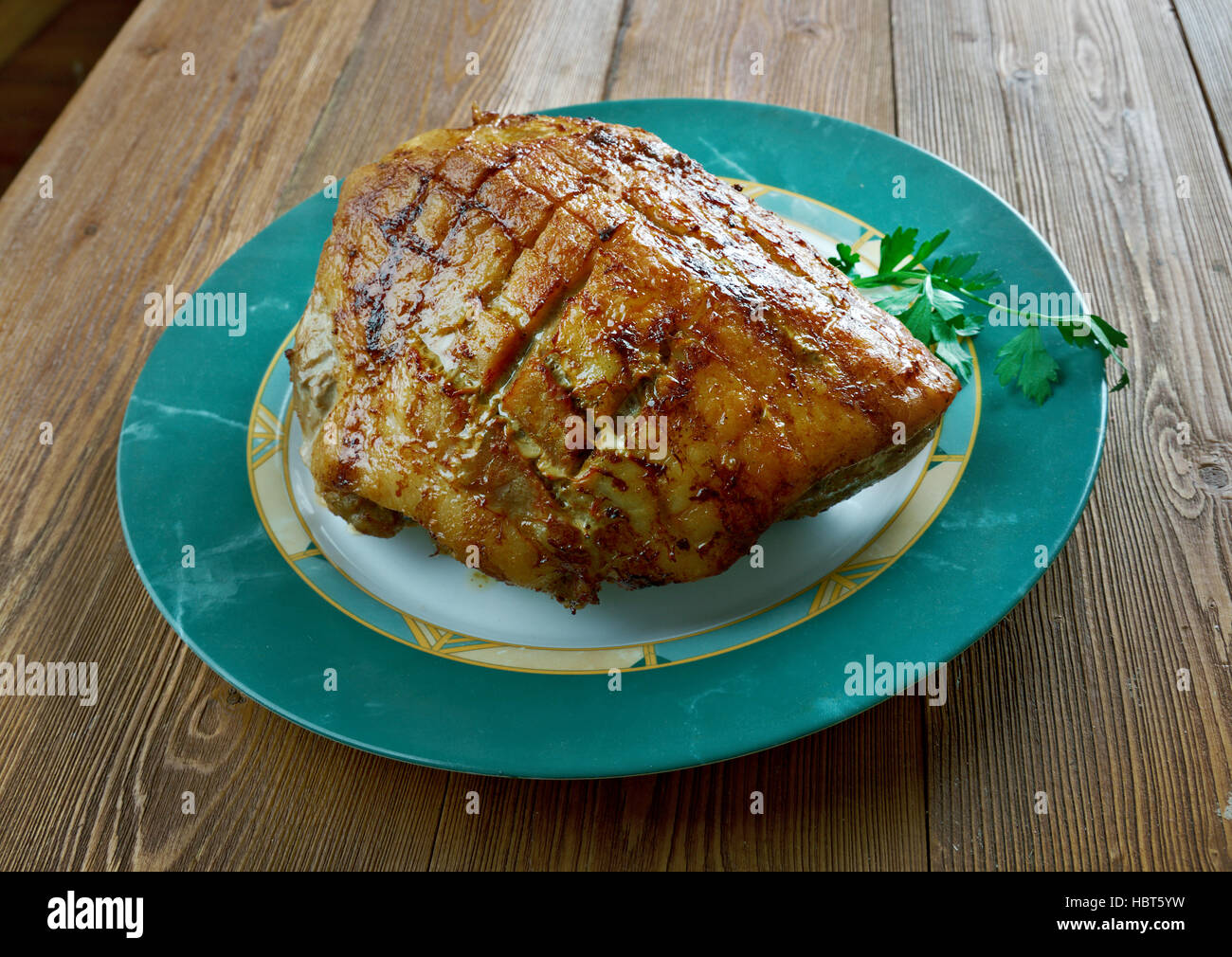 Flaeskesteg Danish Roast Pork with Crackling for Christmas.Danish ...