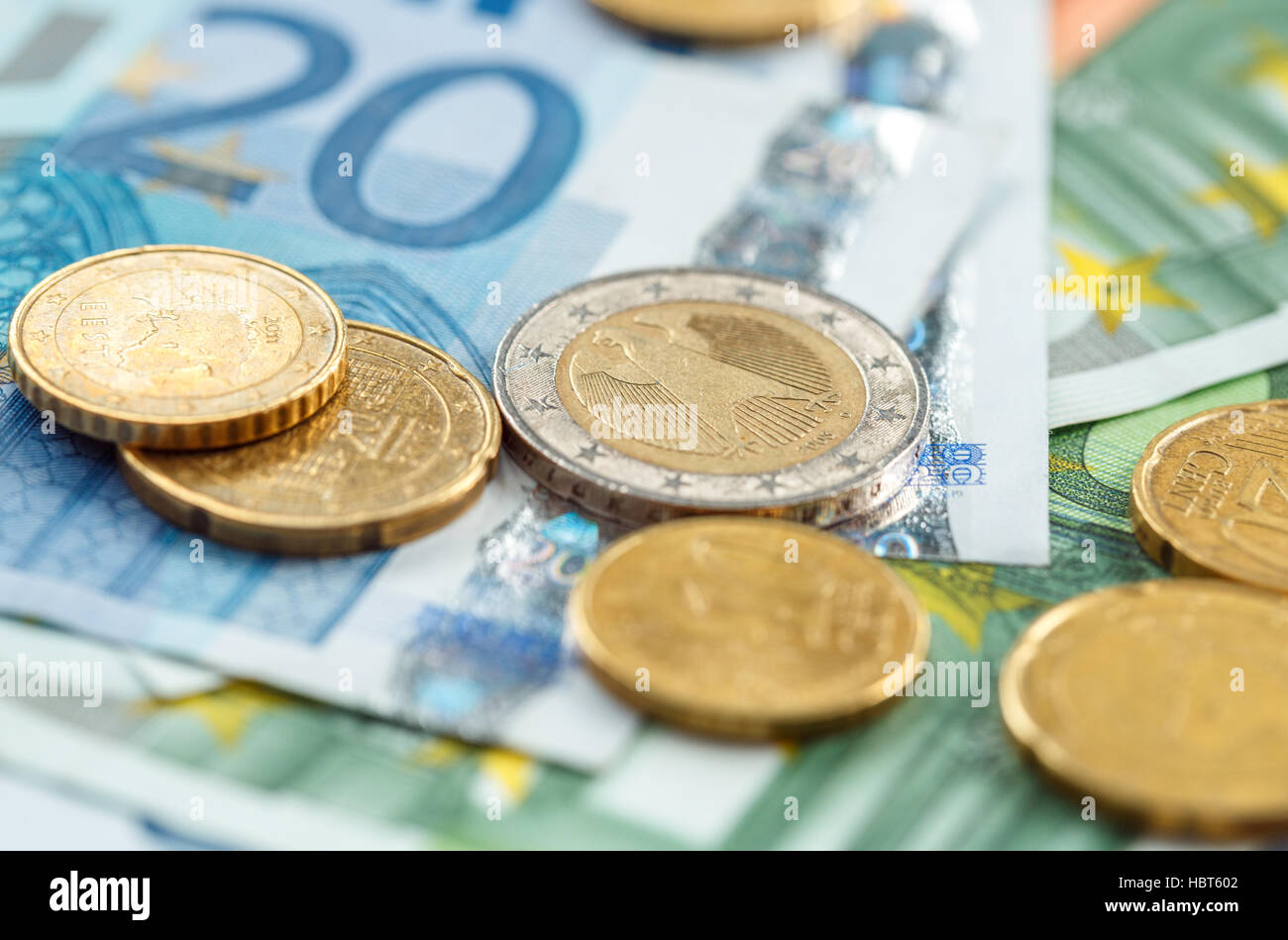 Money euro coins and banknotes background Stock Photo - Alamy