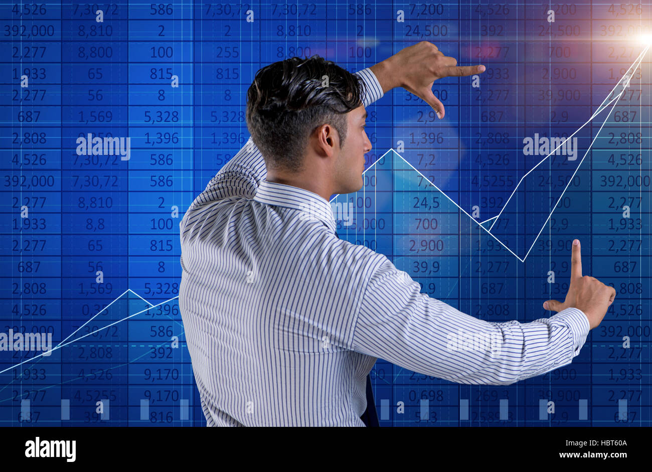 Man in stock exchange trading concept Stock Photo - Alamy