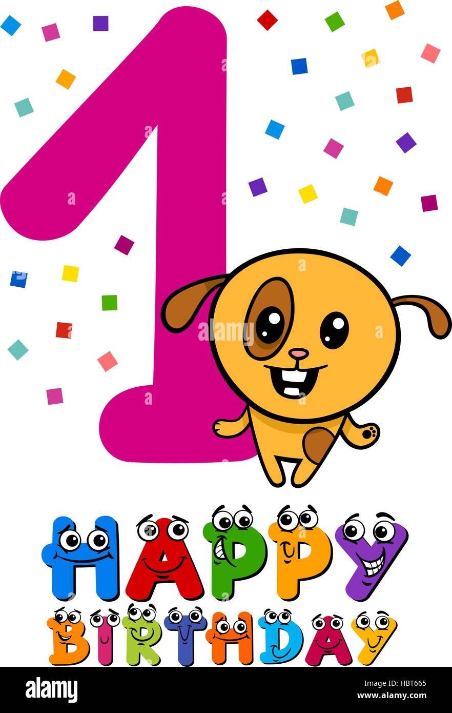 Cartoon Illustration Design of the First Birthday Anniversary for ...