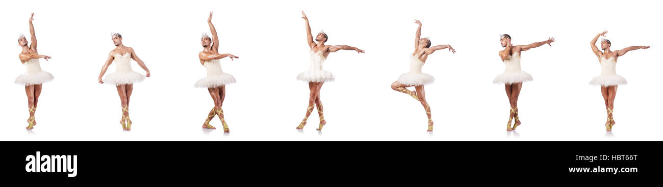 Man in ballet tutu isolated on white Stock Photo - Alamy