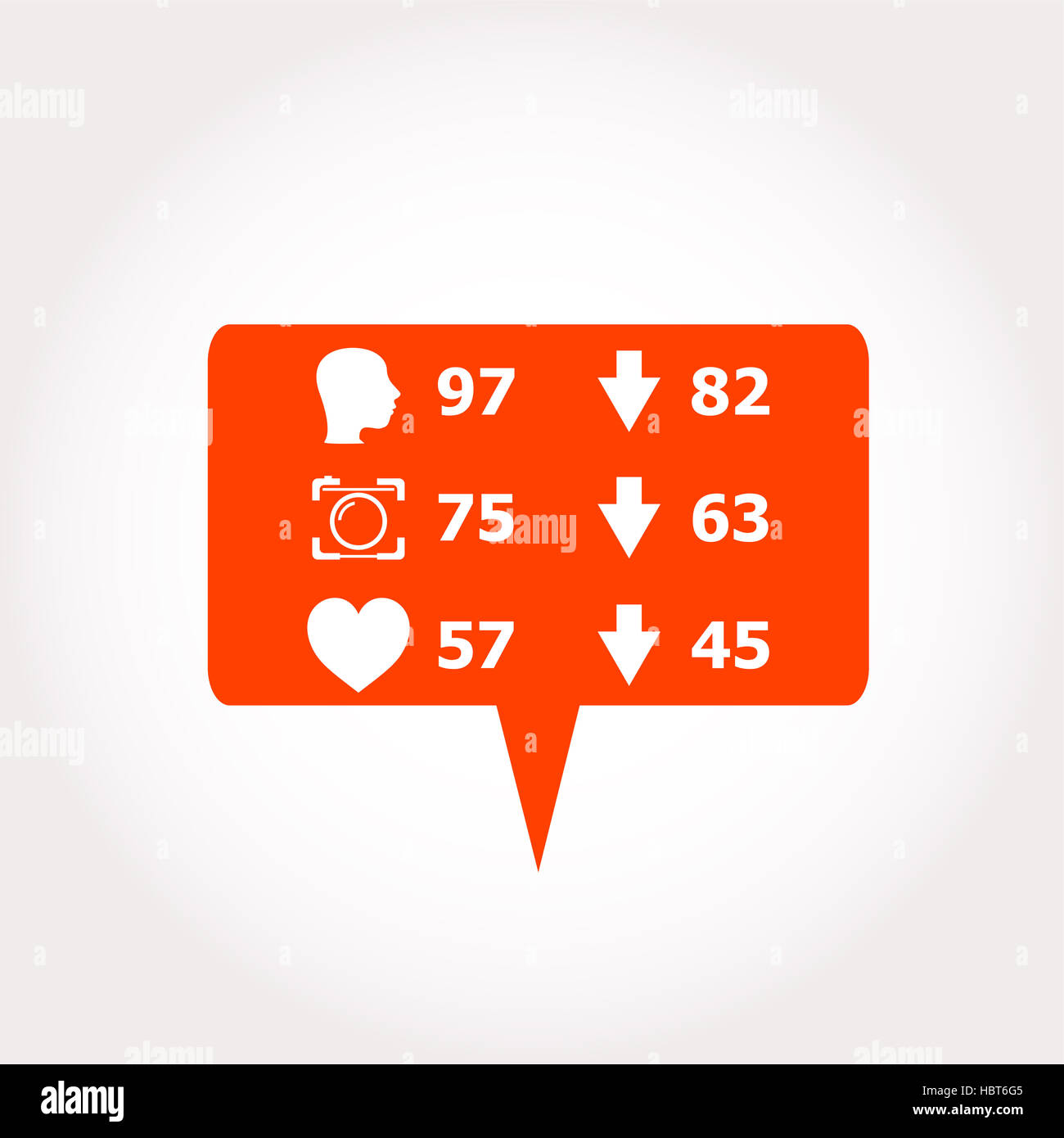 Like Counter Notification Icon, modern flat button, comment icons Stock ...