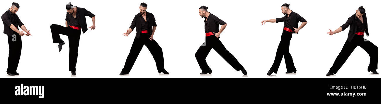 Spanish dancer in various poses on white Stock Photo - Alamy