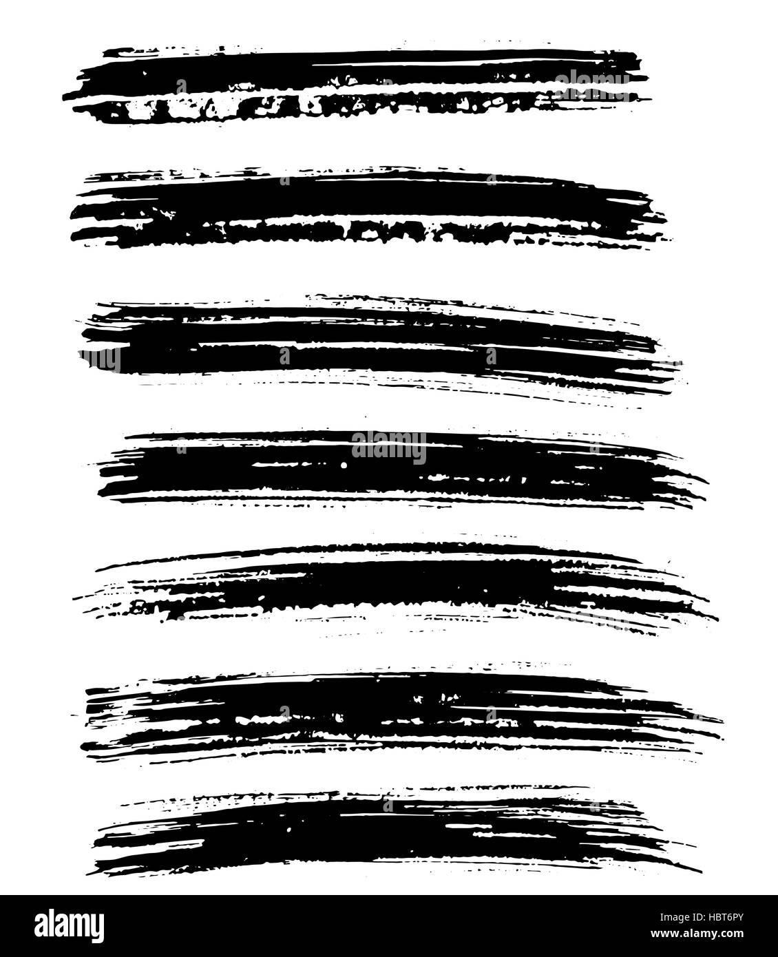 Black ink vector brush strokes. Vector illustration. Grunge texture ...