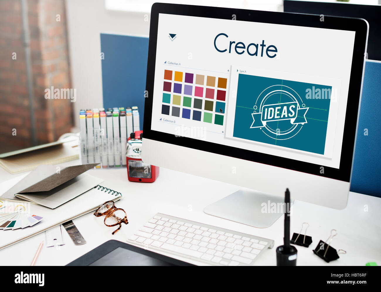 Create Inspiration Design Logo Concept Stock Photo - Alamy