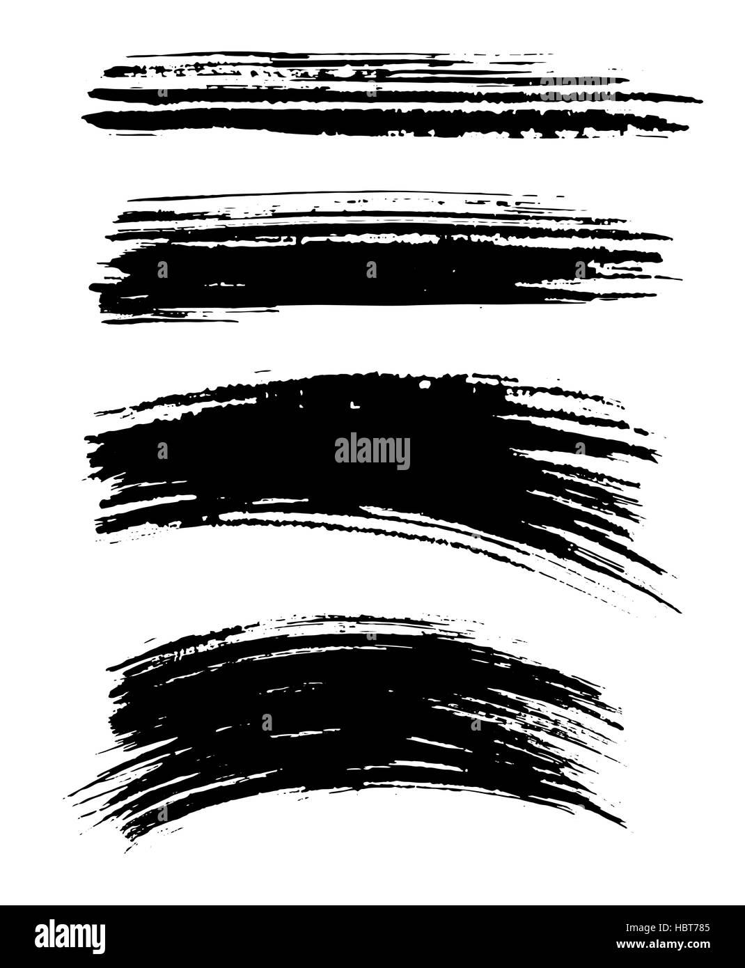 Black ink vector brush strokes. Vector illustration. Grunge texture ...