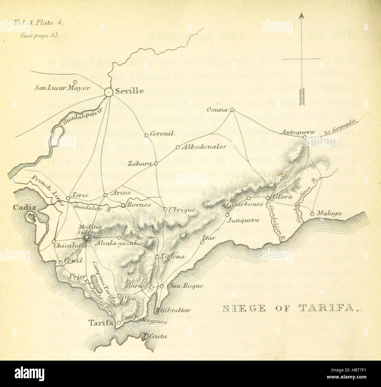 Page showing a historical map depicting war events, troop movements ...