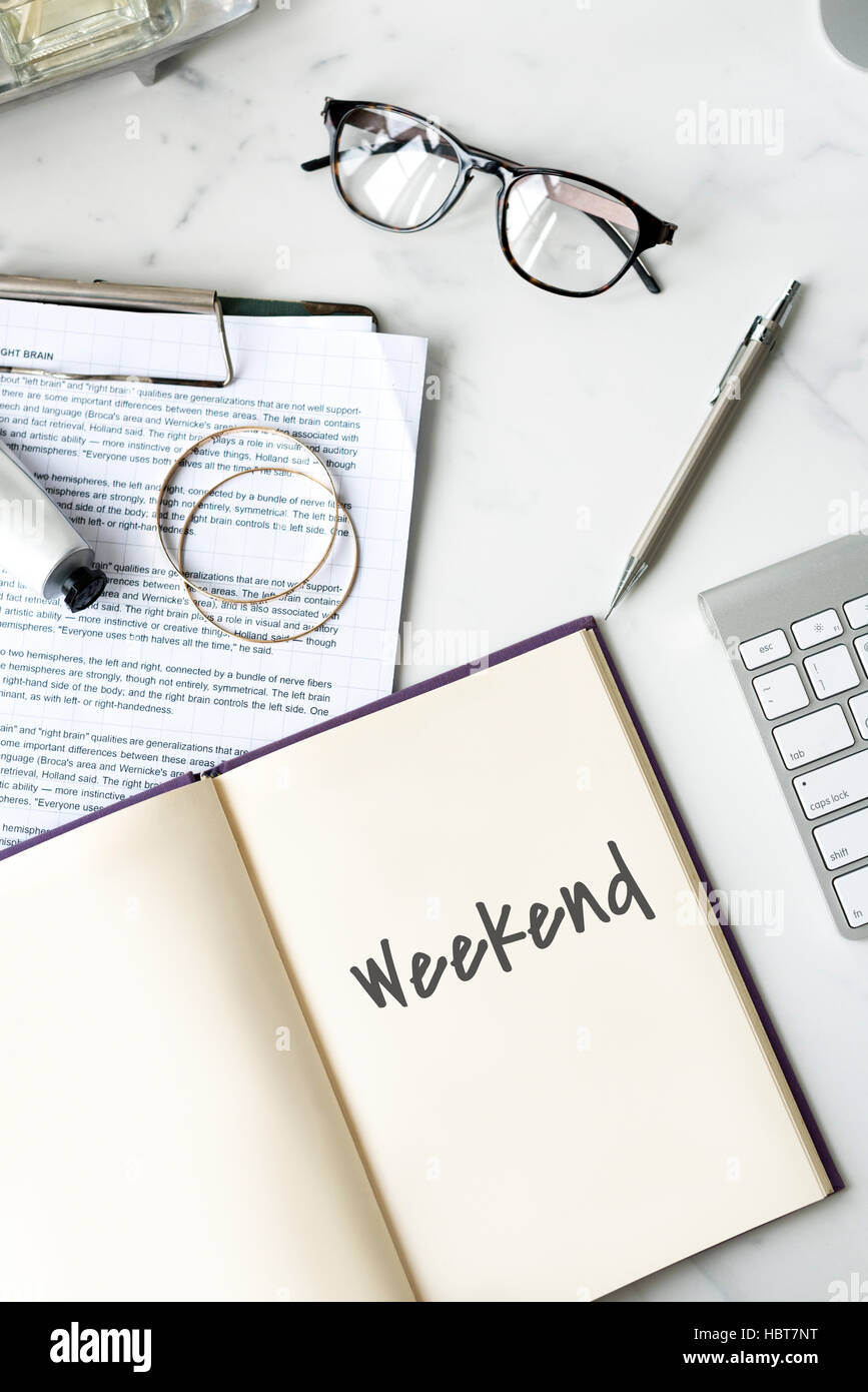 Weekend Planner Agenda Calendar Concept Stock Photo - Alamy