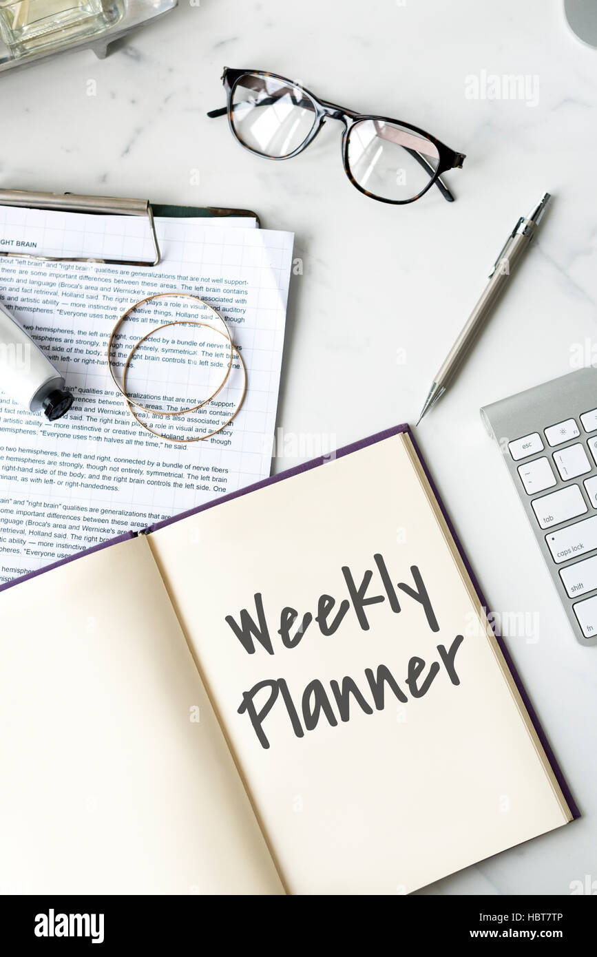 Weekly Planner Organizer Plan Concept Stock Photo - Alamy