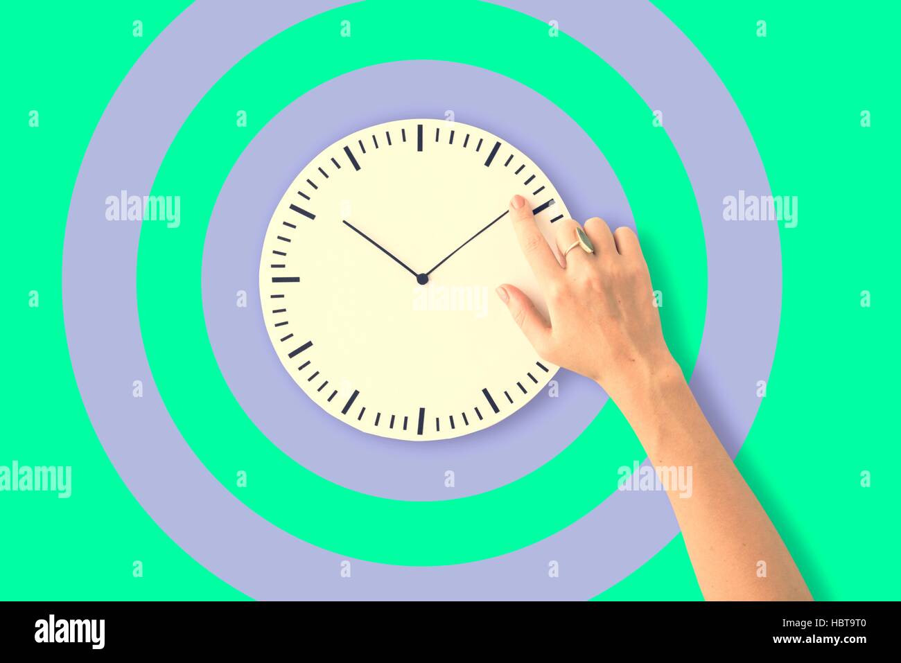 Clock Time Second Minute Hour Puntual Circle Concept Stock Photo - Alamy