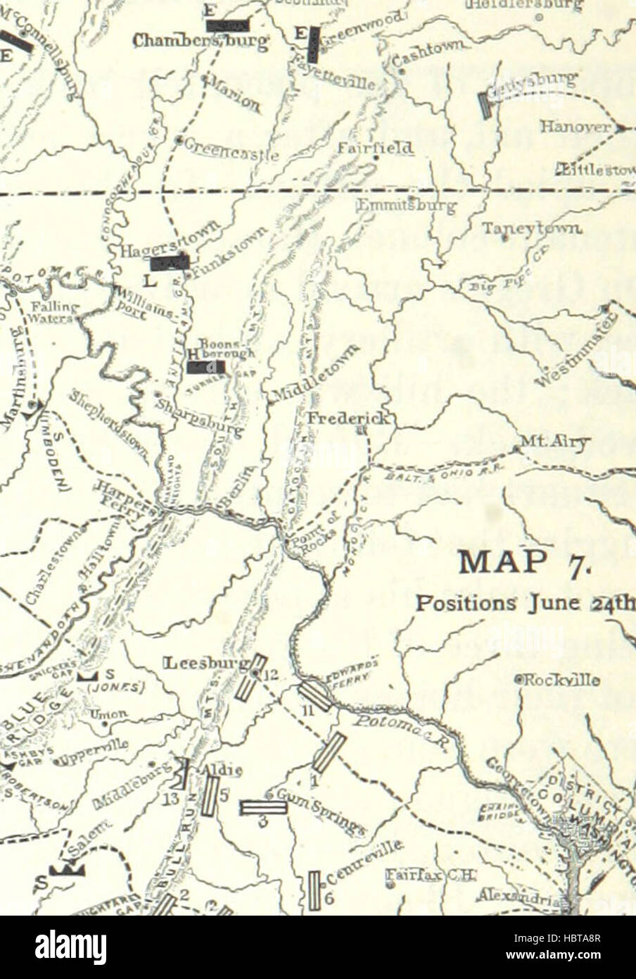 The image is a map extracted from the resource 'Battles and Leaders of ...