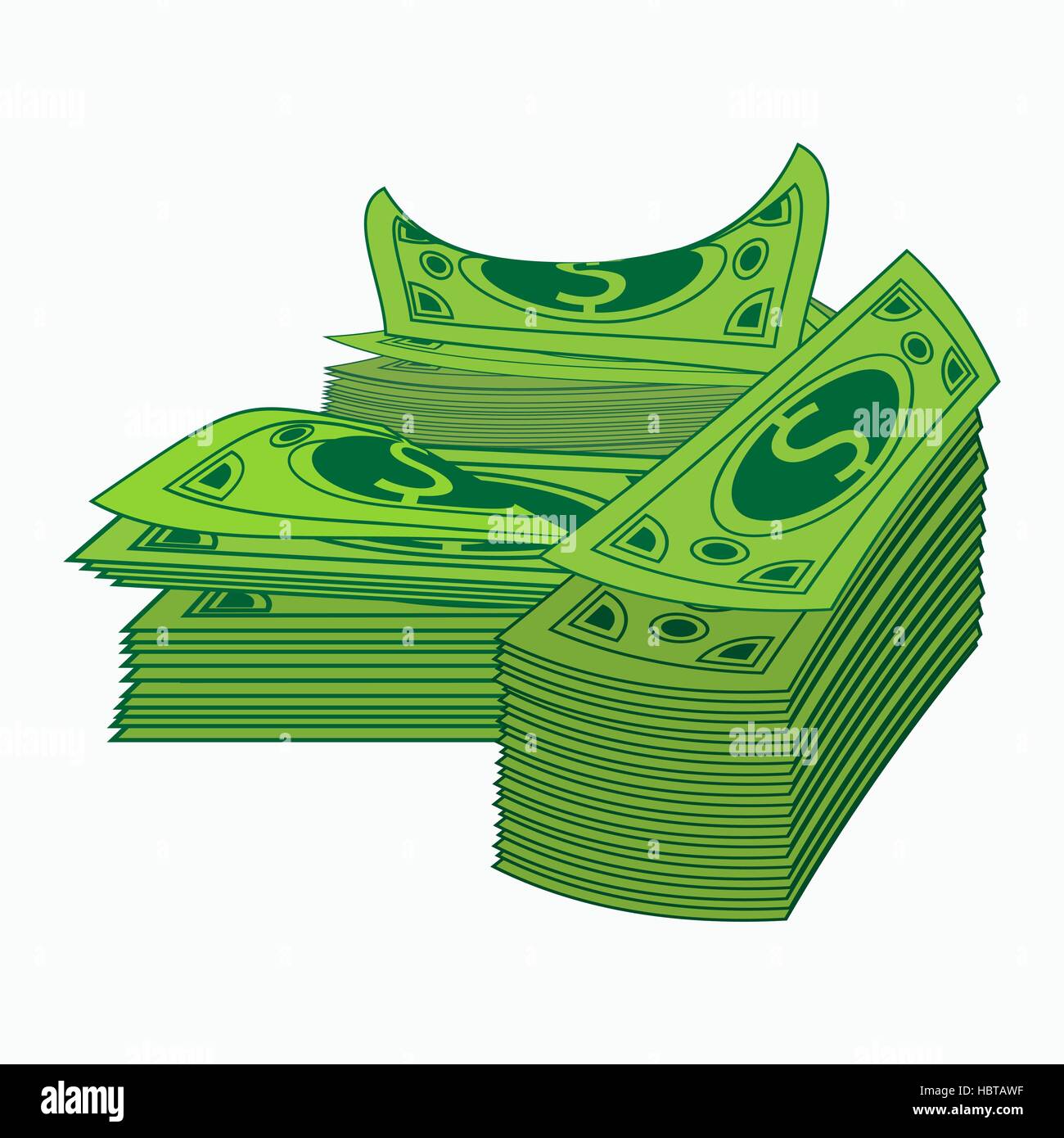 Hill of bundles with money. Business and banking concept. Eps10 vector ...