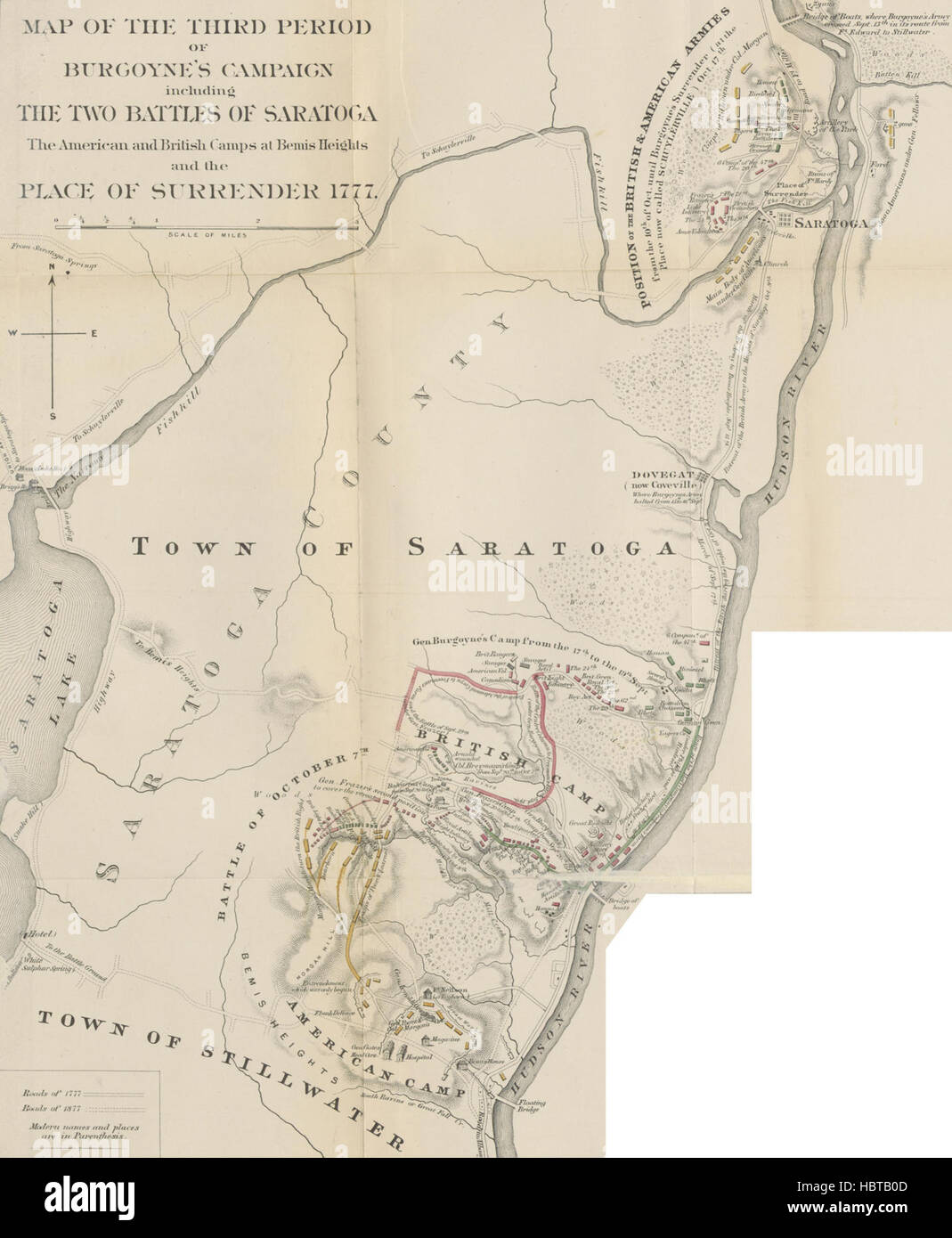 Battle of saratoga map hi-res stock photography and images - Alamy