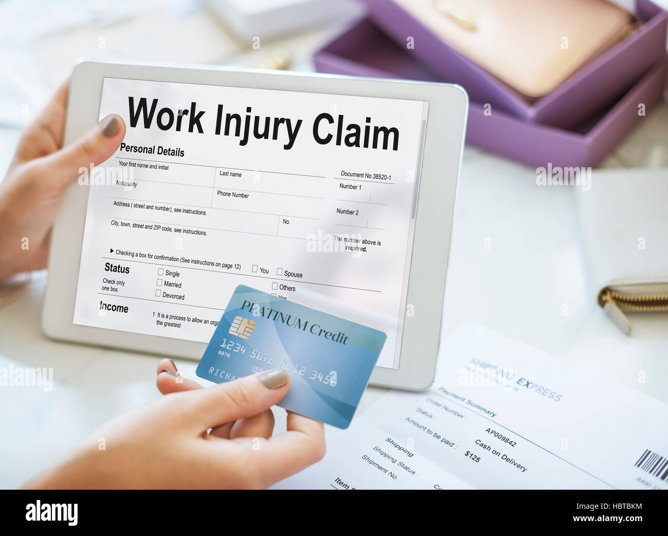 Work Injury Compensation Claim Form Concept Stock Photo - Alamy