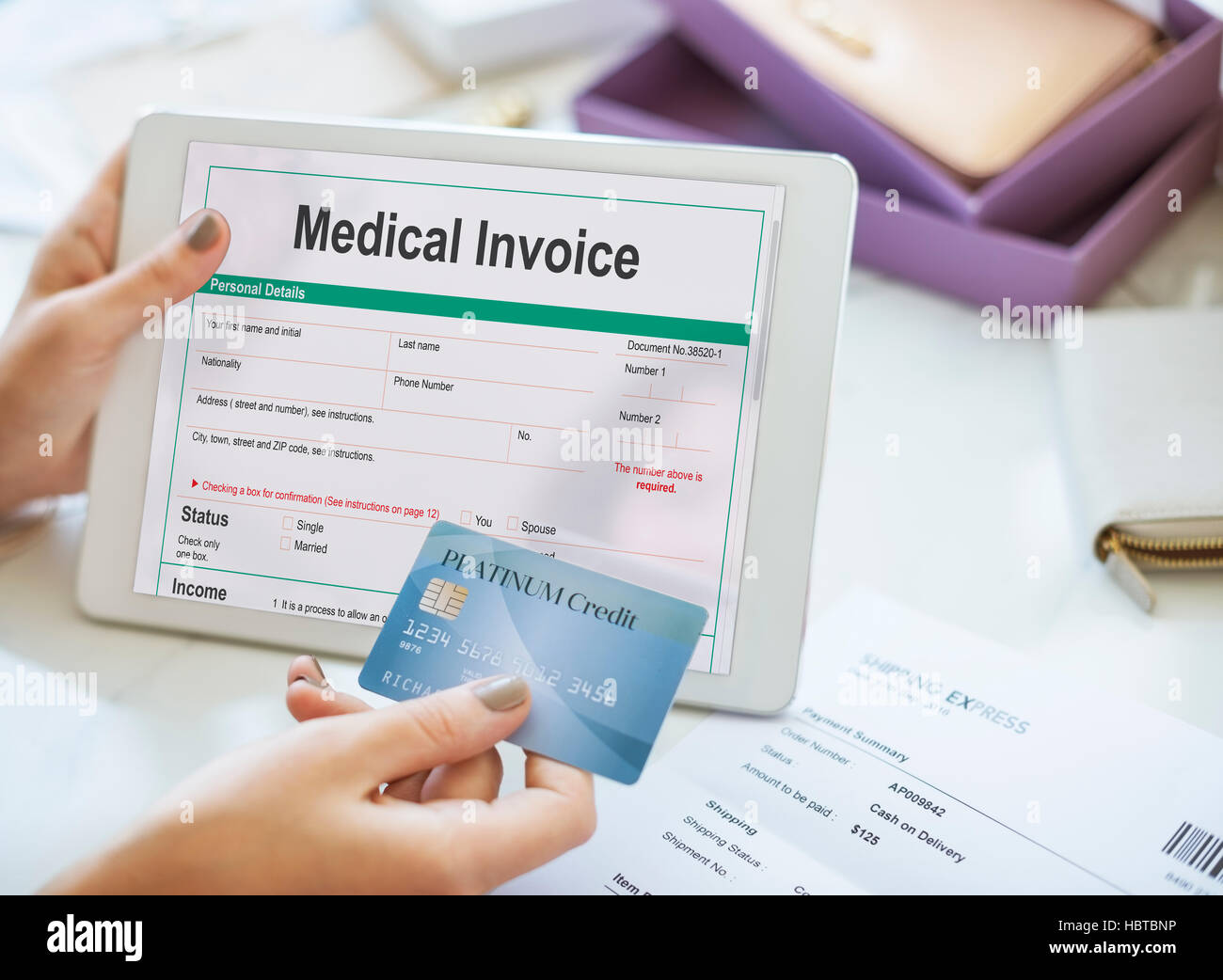 Medical Invoice Document Form Patient Concept Stock Photo - Alamy