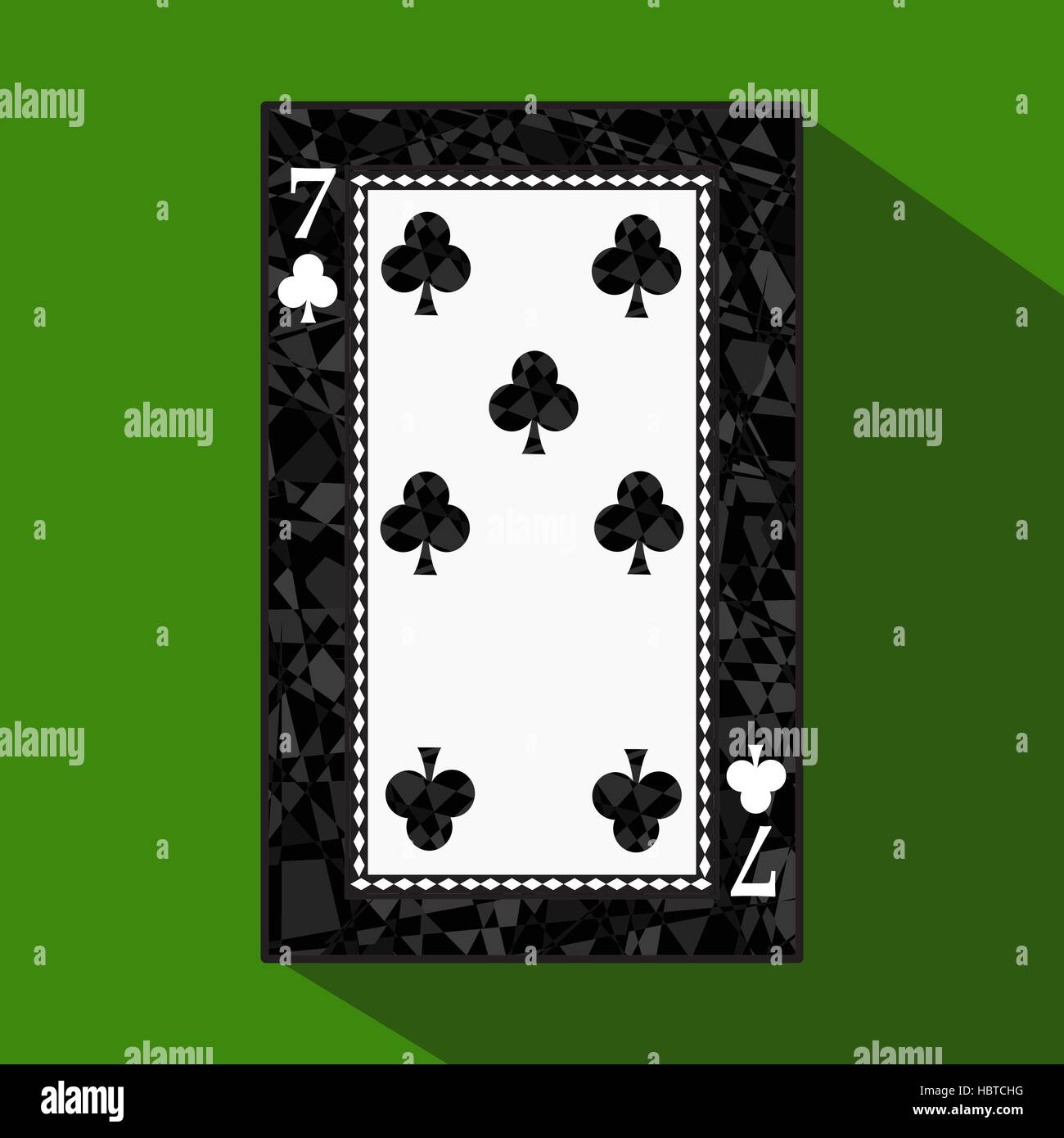 playing card. the icon picture is easy. CLUB SEVEN 7 about dark region ...
