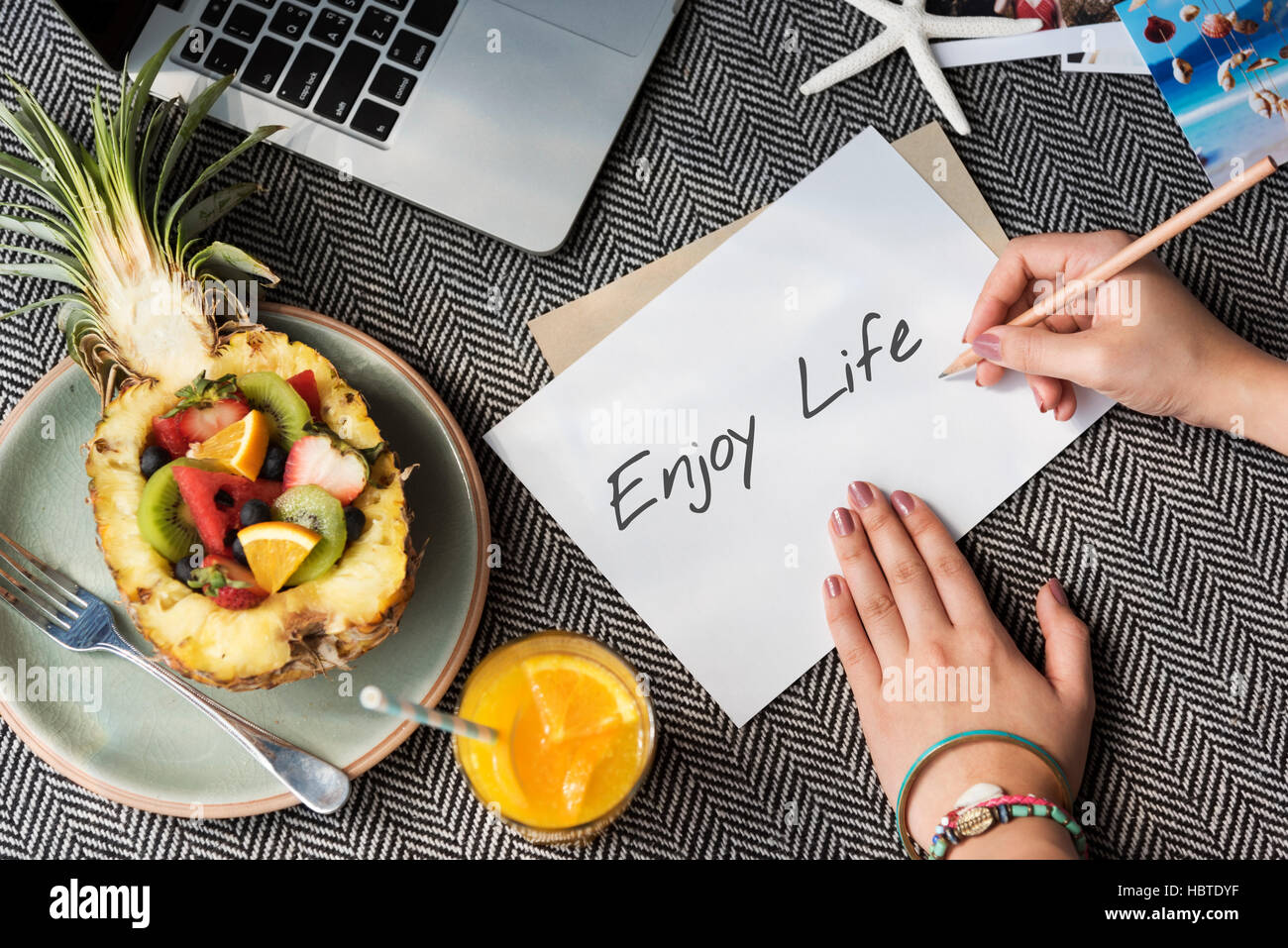 Be Happy Fun Weekends Concept Stock Photo - Alamy