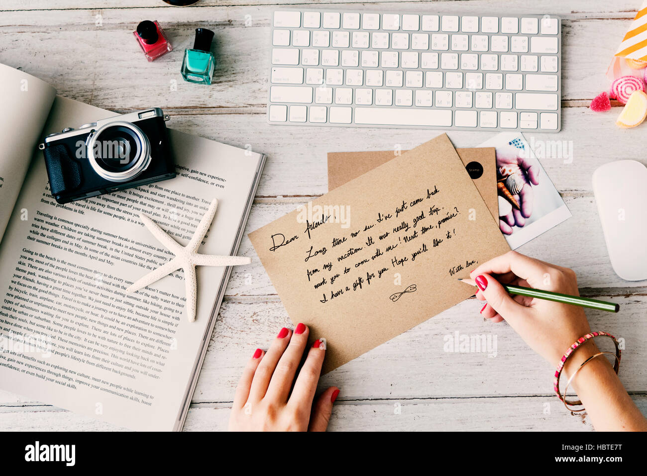 Postcard Communication Connection Correspondence Summer Concept Stock ...