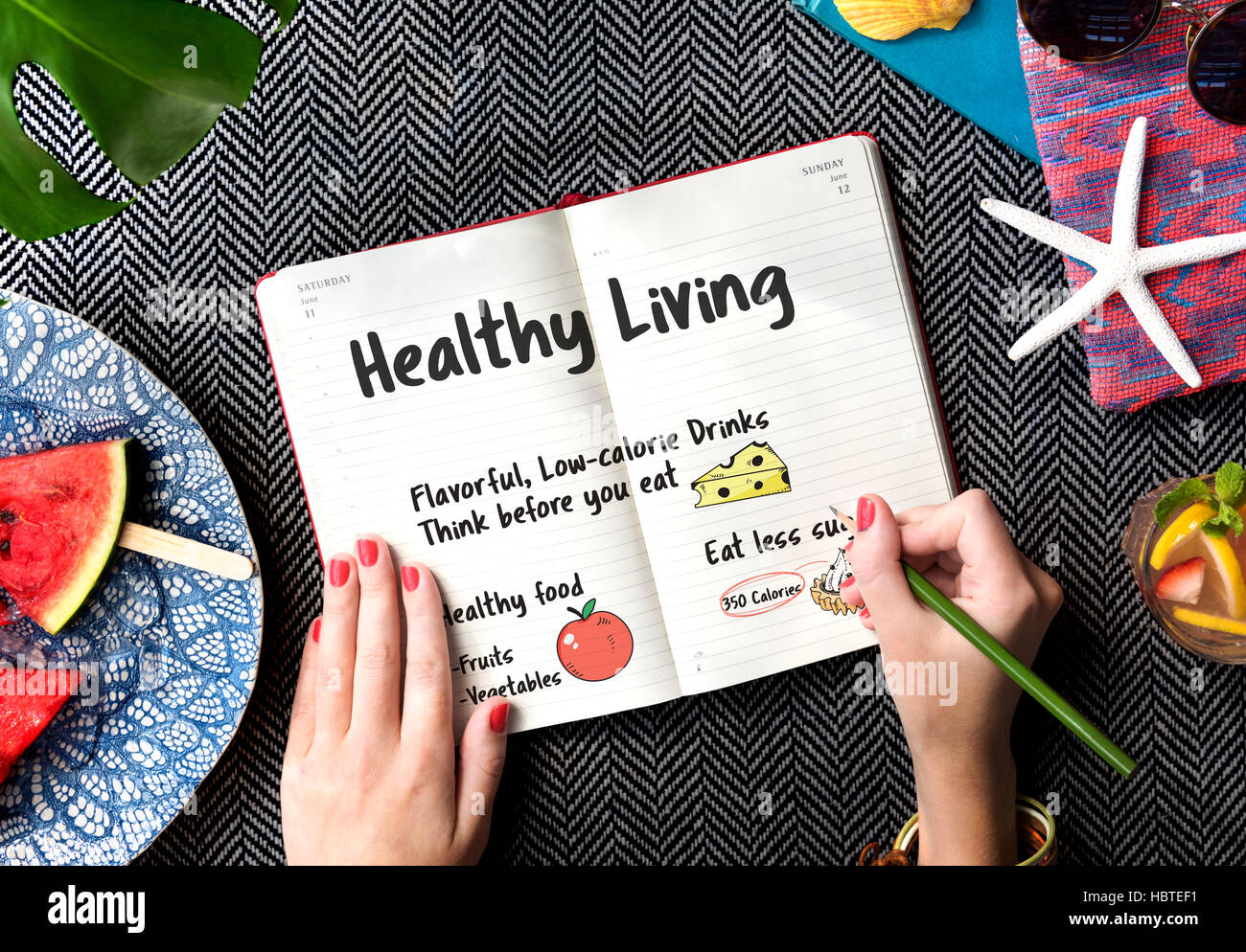 Healthy Diet Notes To Do List Concept Stock Photo - Alamy