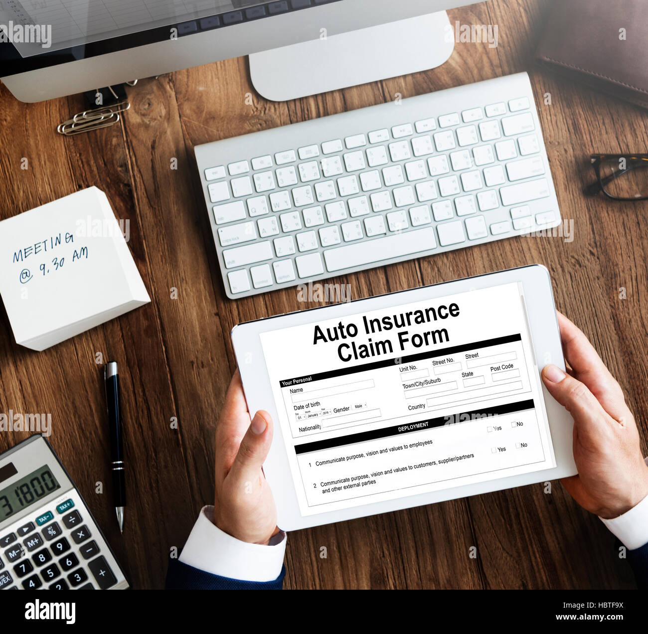 Auto Insurance Claim Form Document Indemnity Concept Stock Photo - Alamy