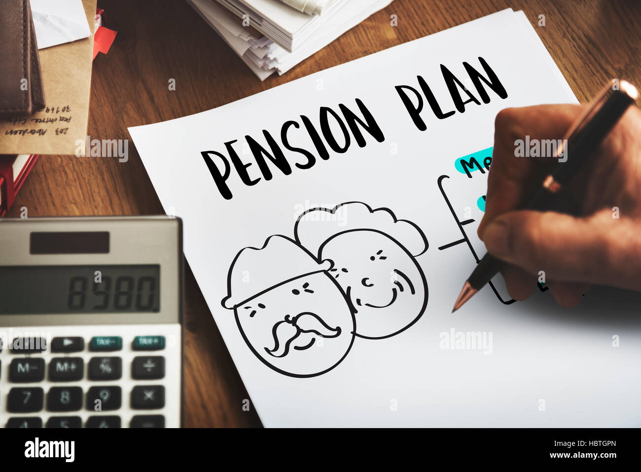 Retirement Financial Plan Risk Assessment Senior Concept Stock Photo ...