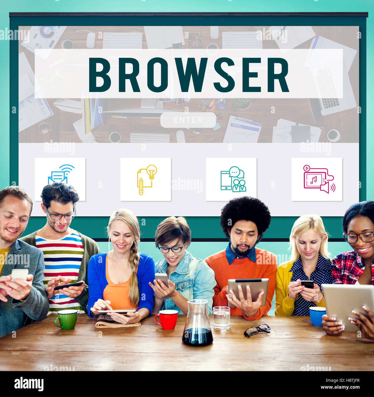 Browser Online Communication Connection Concept Stock Photo - Alamy