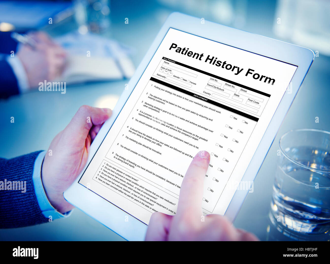 Patient Information Form Document Details Concept Stock Photo - Alamy
