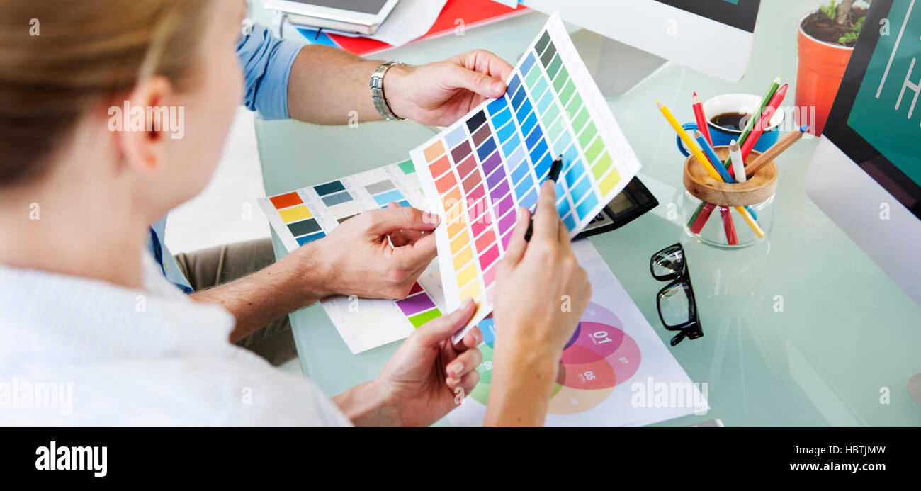 Color Swatch Creative Occupation Design Studio Concept Stock Photo - Alamy