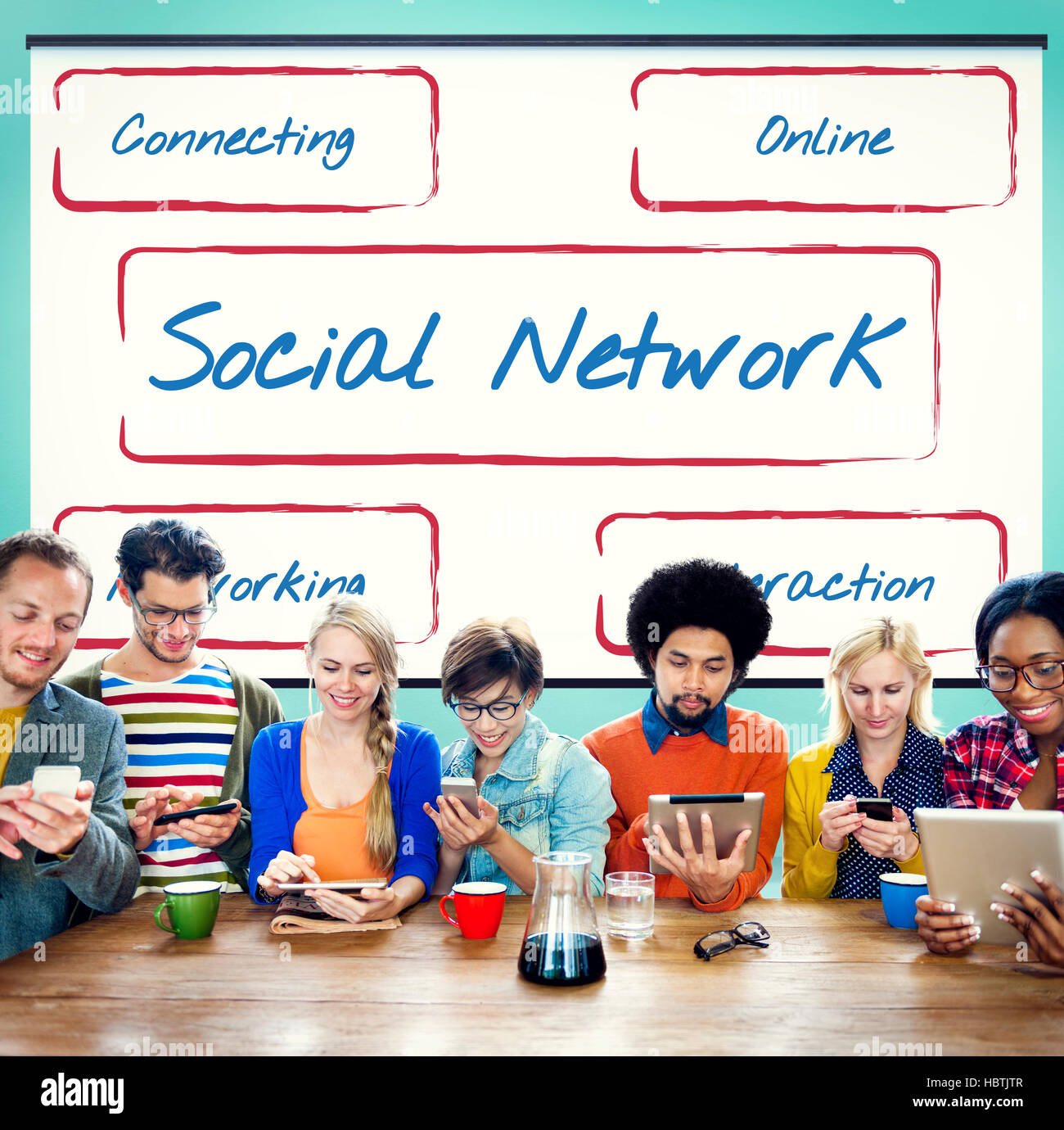 Social Network Connection Internet Digital Words Concept Stock Photo ...