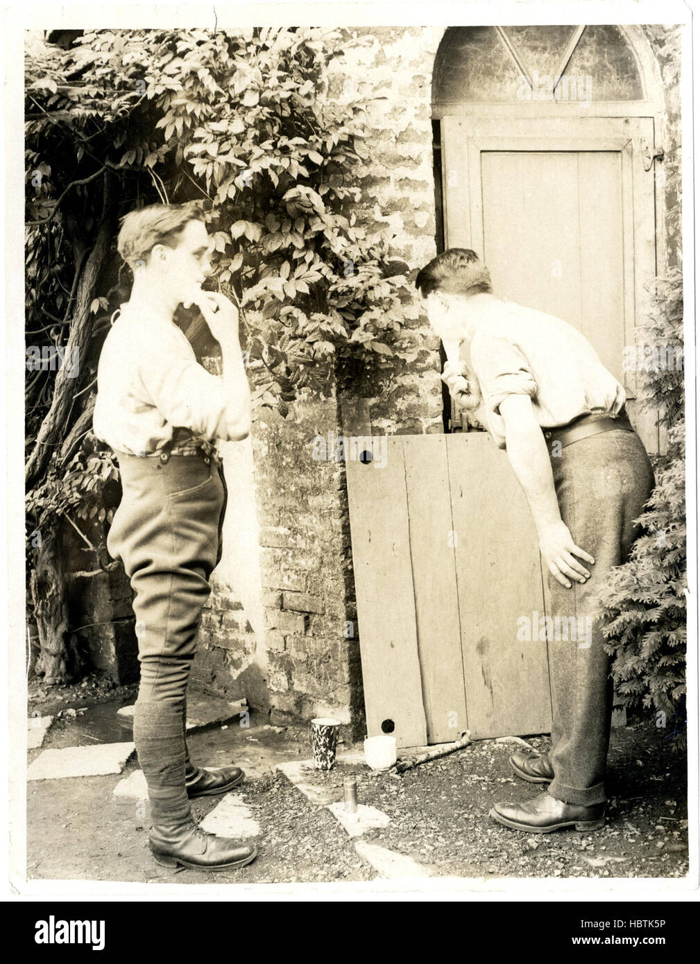 This photograph shows British soldiers in billets in France, depicting ...