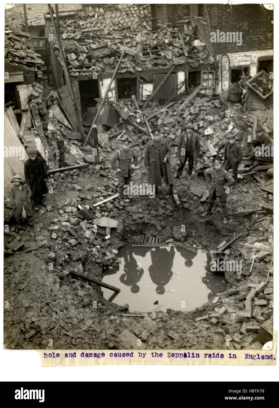 The entry presents images and documentation showing structural damage ...