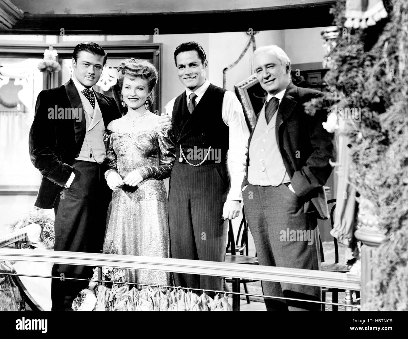 FRISCO SAL, from left, Turhan Bey, Susanna Foster, Alan Curtis, Samuel ...