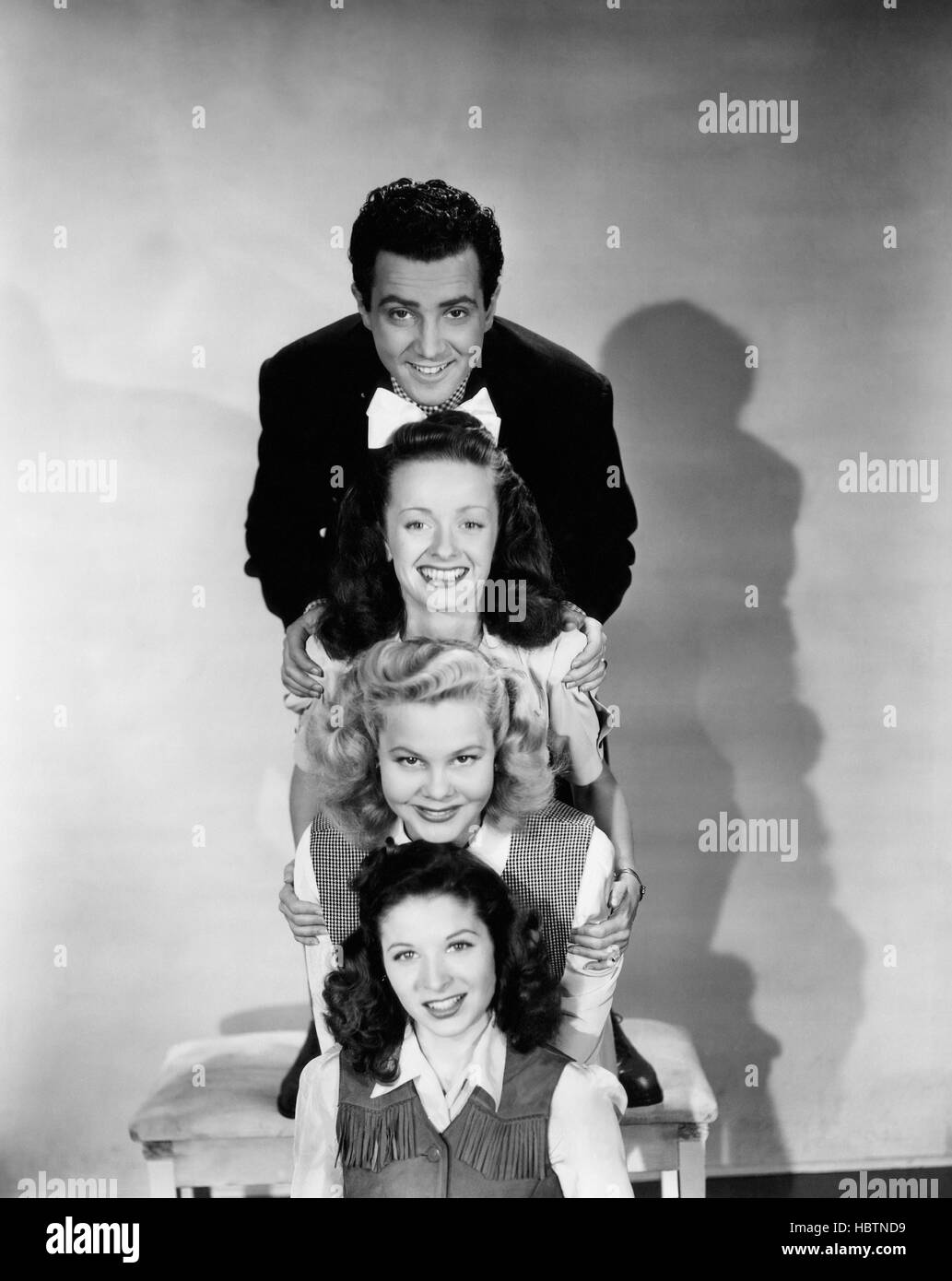 FREDDIE STEPS OUT, from top, Freddie Stewart, Noel Neill, June Preisser ...