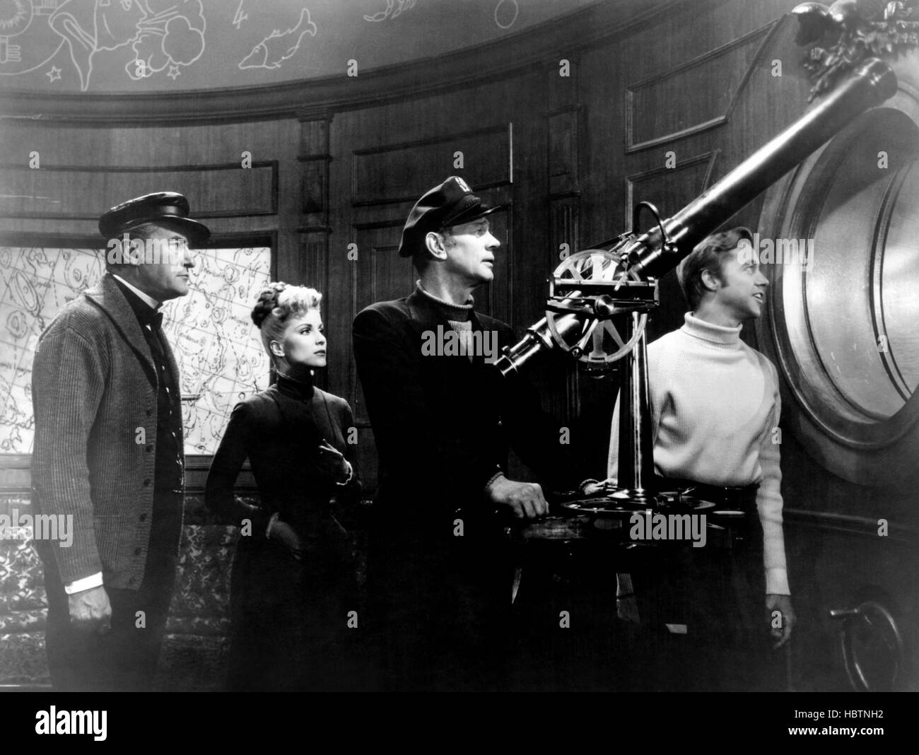FROM THE EARTH TO THE MOON, from left, George Sanders, Debra Paget ...