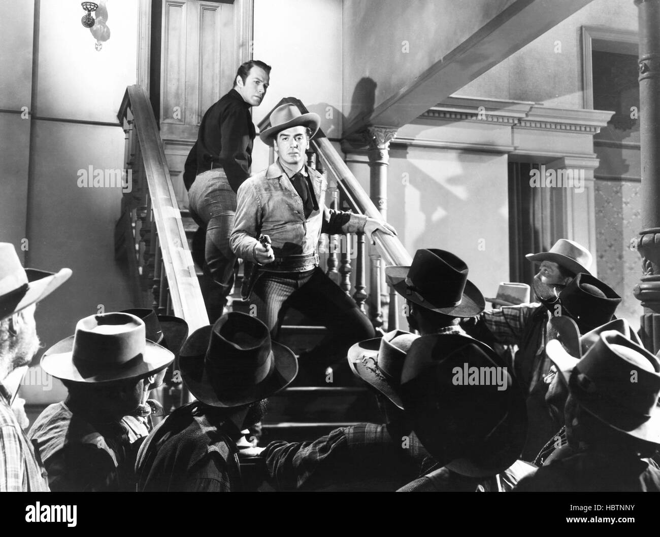 FURY AT FURNACE CREEK, on staris from front: Victor Mature, Glenn ...