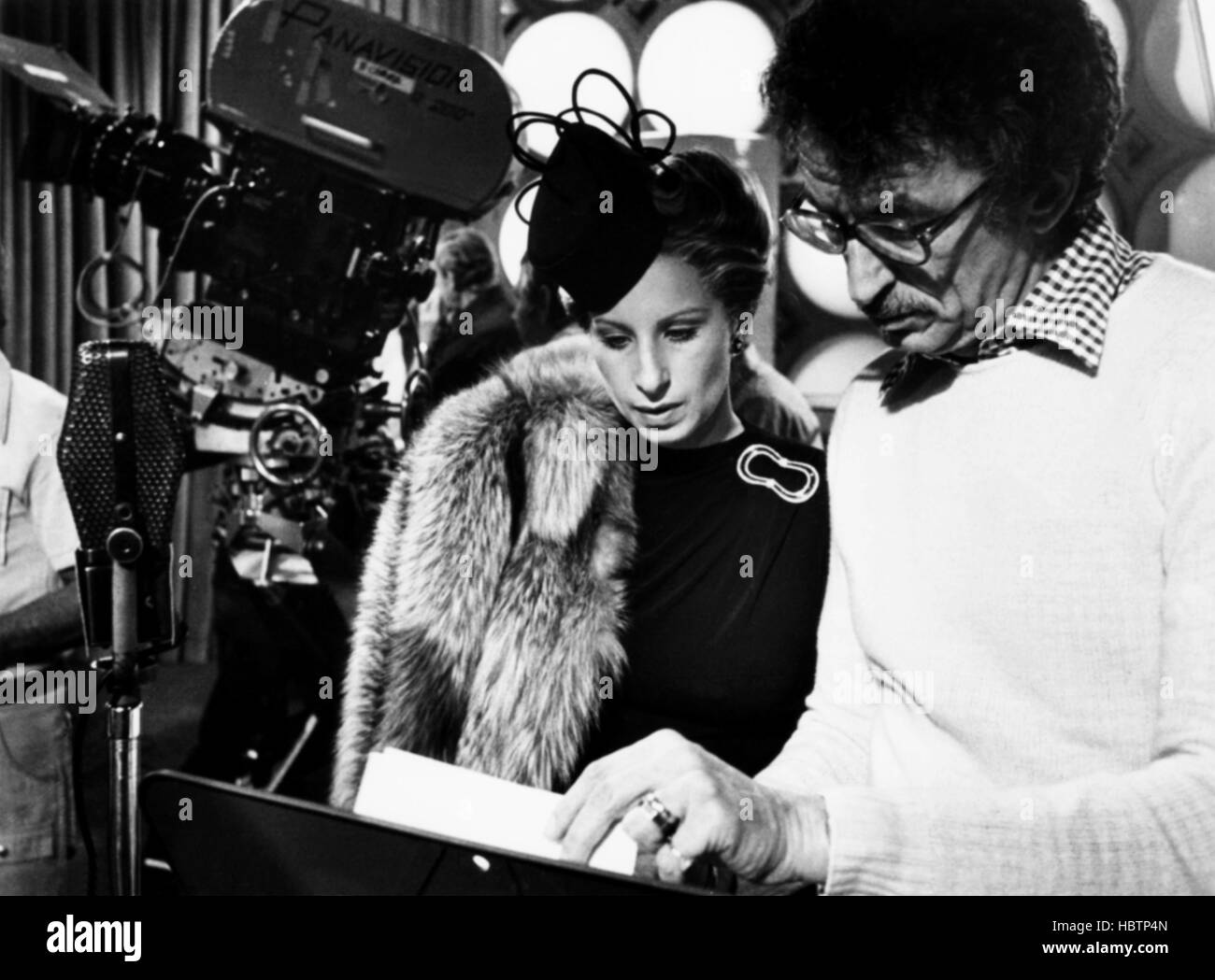 FUNNY LADY, from left, Barbra Streisand, director Herbert Ross, on-set ...