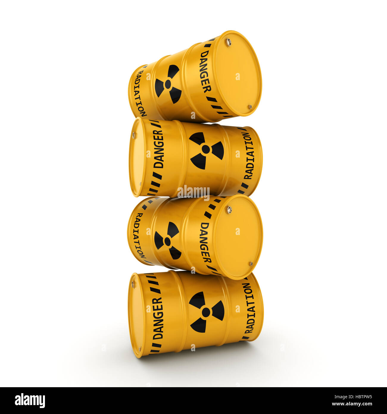 Yellow radioactive barrels Stock Photo - Alamy