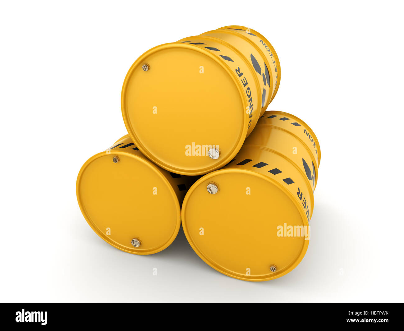 Yellow radioactive barrels Stock Photo - Alamy