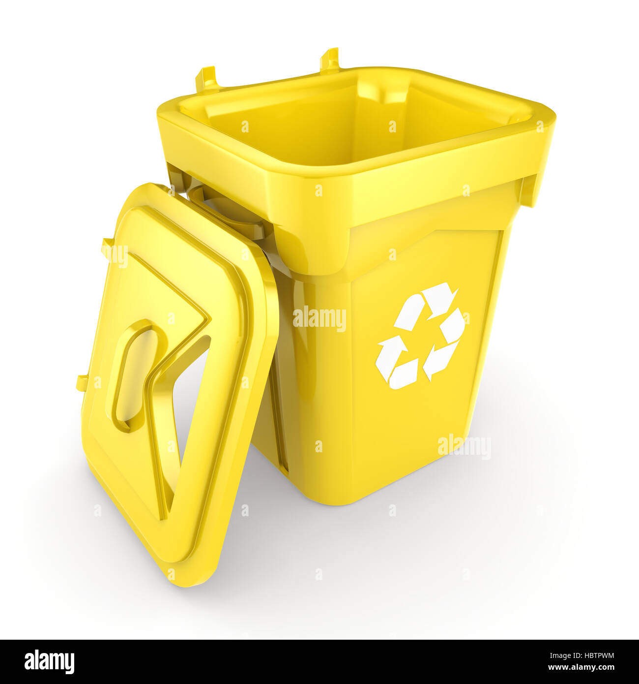 Yellow Recycling Bin Stock Photo - Alamy