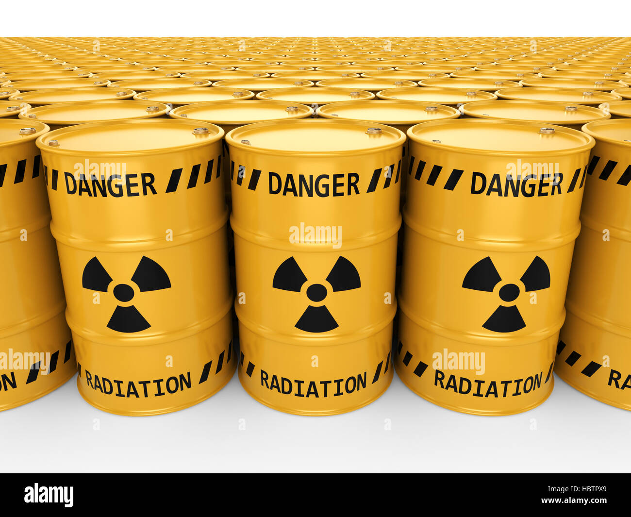 Yellow radioactive barrels Stock Photo - Alamy