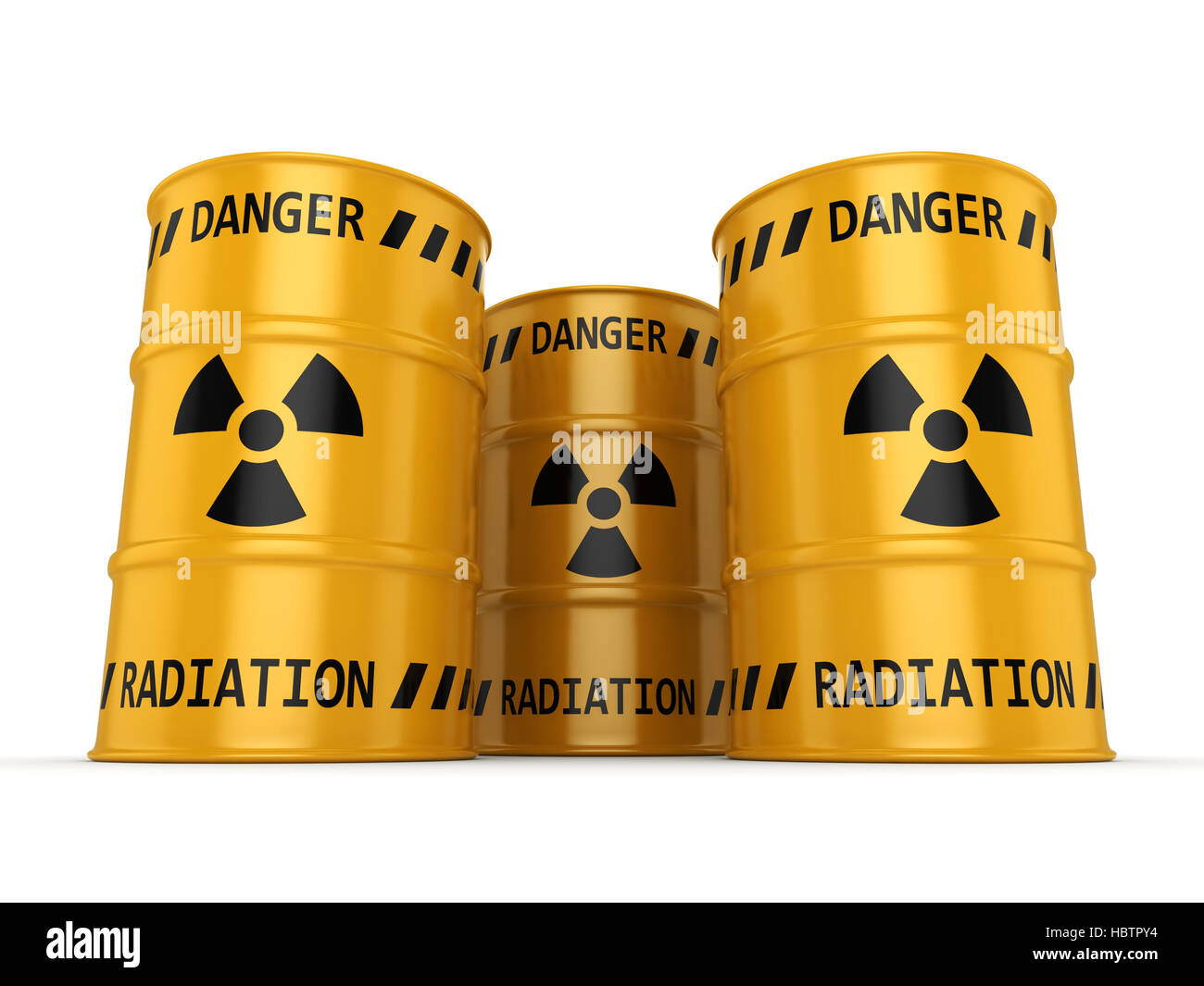 Yellow radioactive barrels Stock Photo - Alamy
