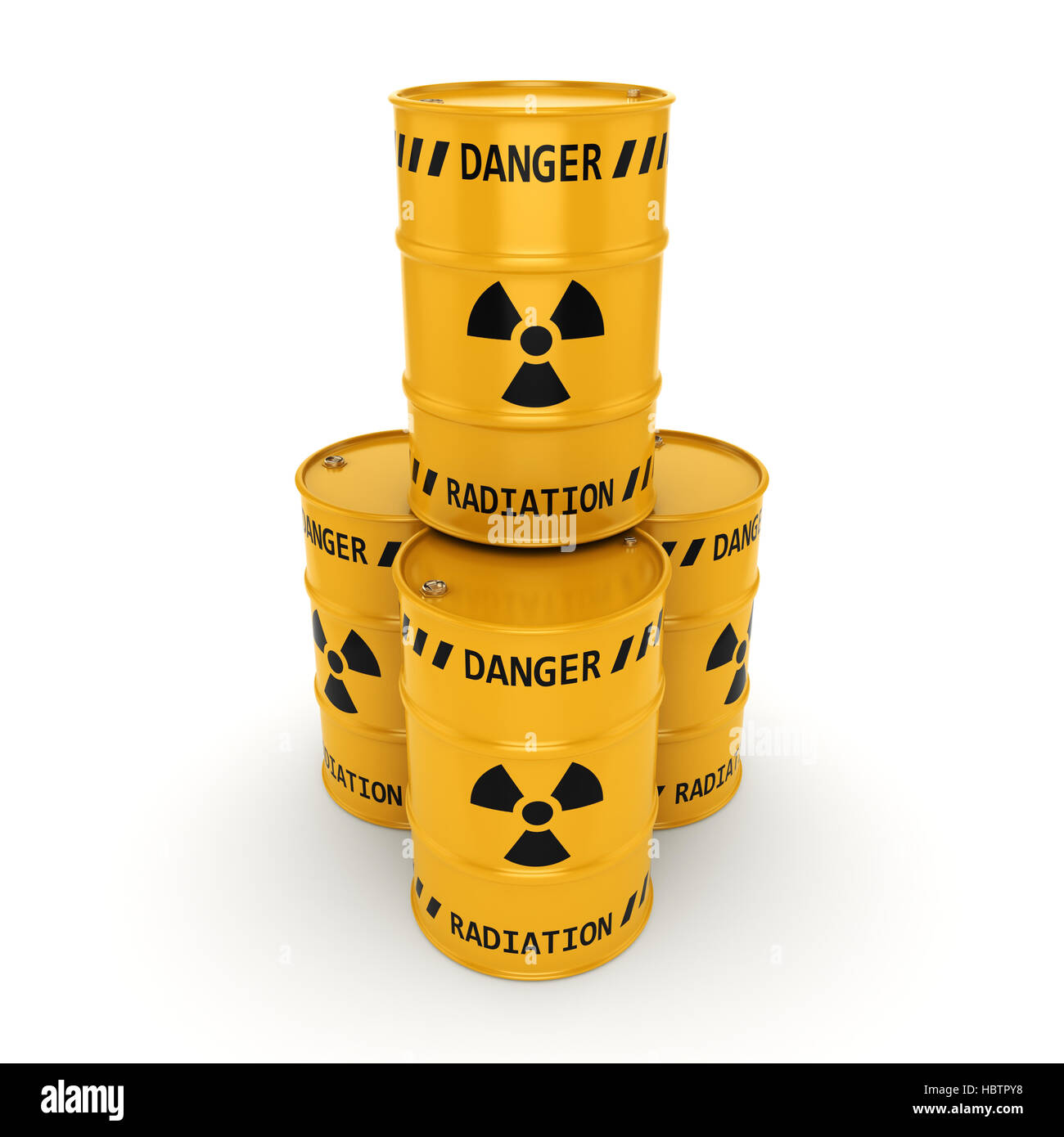 Yellow radioactive barrels Stock Photo - Alamy