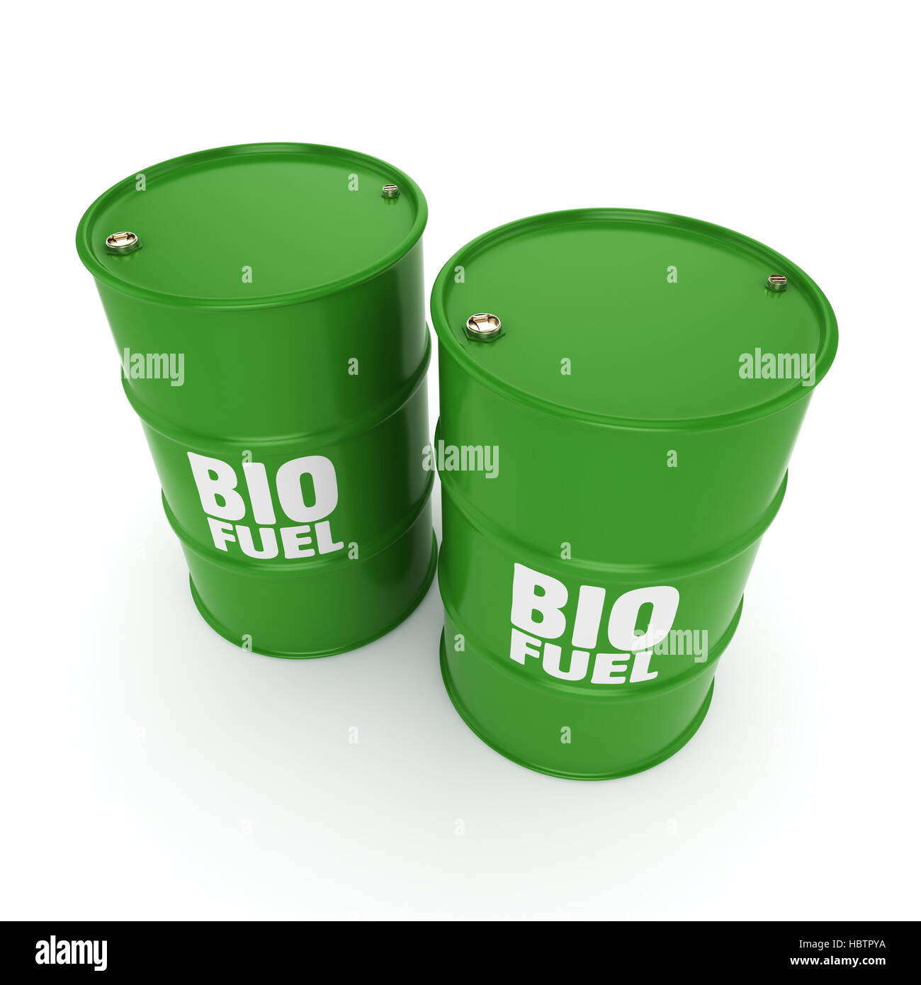 3D rendering barrels of biofuels Stock Photo - Alamy