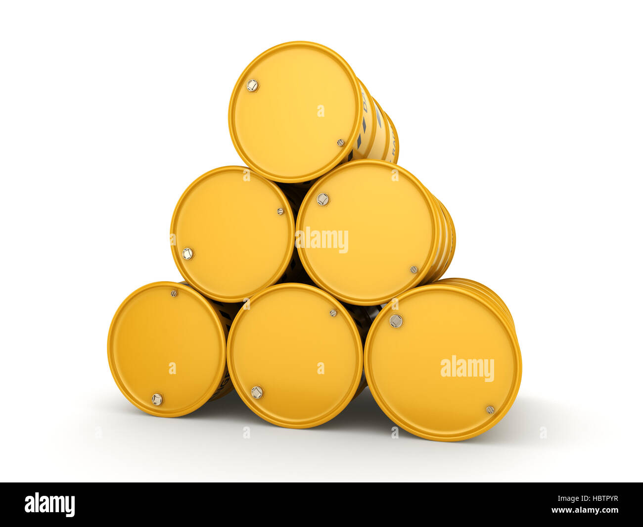 Yellow radioactive barrels Stock Photo - Alamy