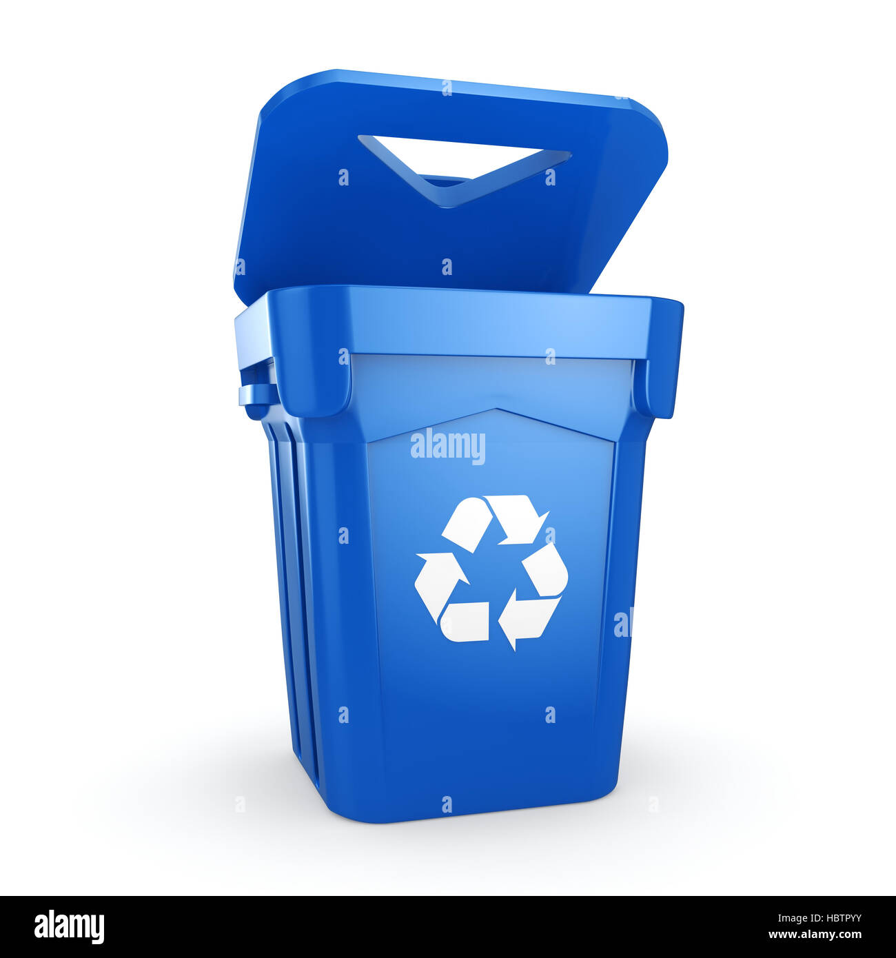 Blue Recycling Bin Stock Photo - Alamy